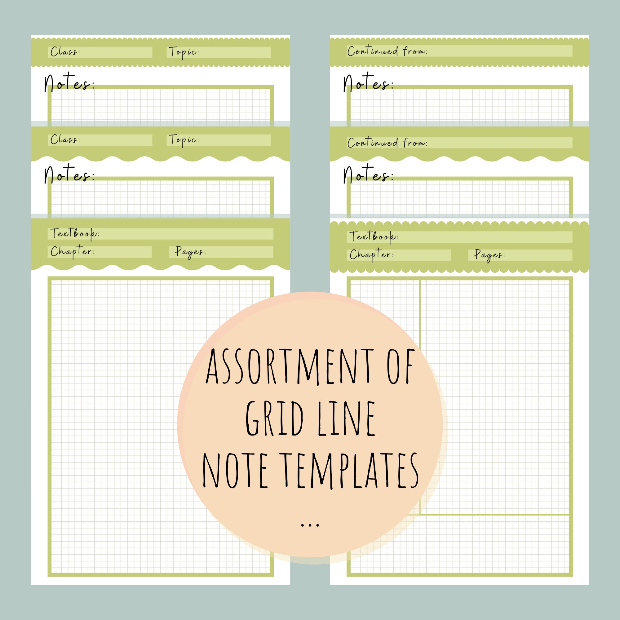 Digital Download 39 Note Templates for Studying - Etsy