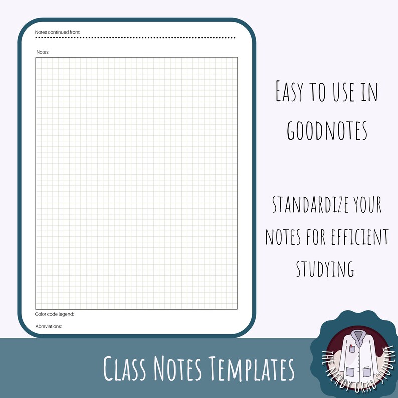 Digital Download Class Notes Template for Studying - Etsy