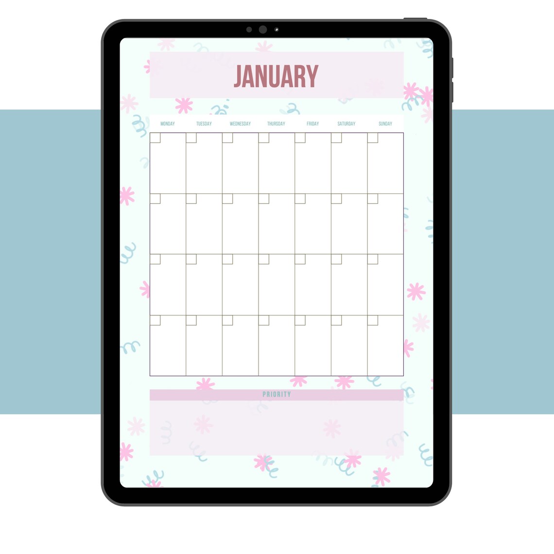 Digital Calendar Set Soft Pastel Design - Etsy