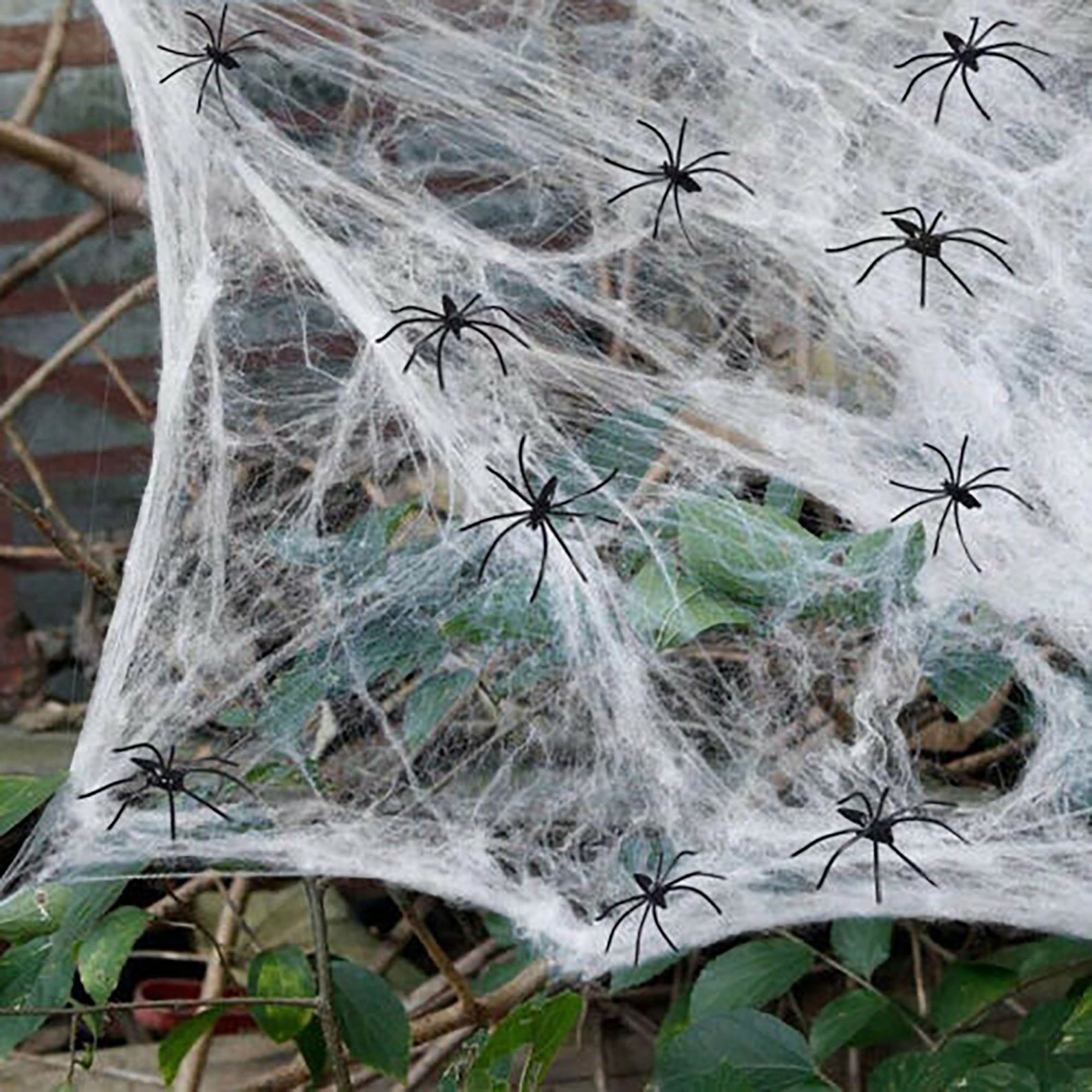 Fake Spider Web With 2-3 Fake Spiders for Halloween Decorations Indoor ...