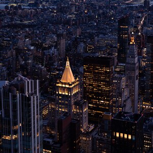 New York Life Building Skyscraper in NYC at Sunset. Ariel Photography ...