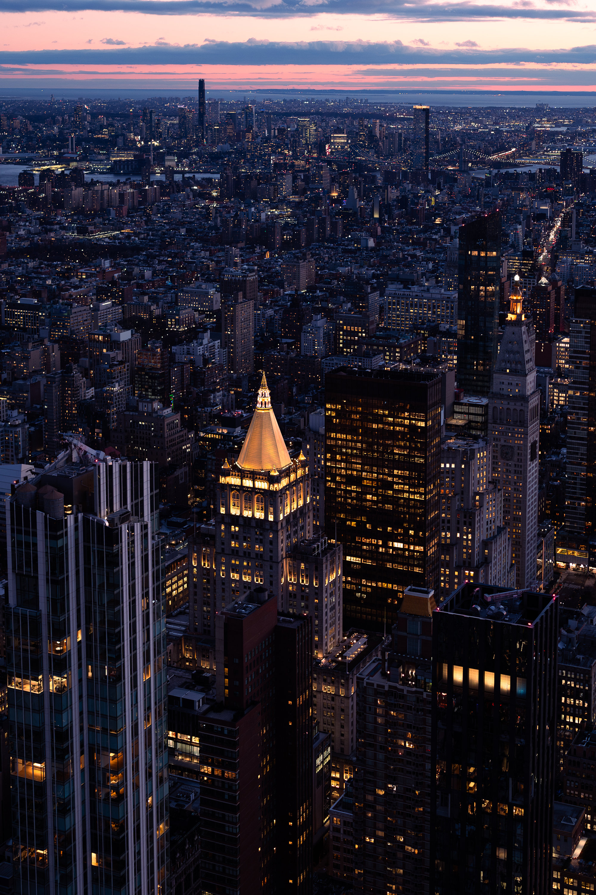 New York Life Building Skyscraper in NYC at Sunset. Ariel Photography ...