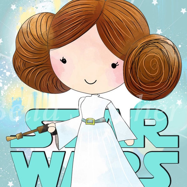 Princess Leia Cartoon - Etsy