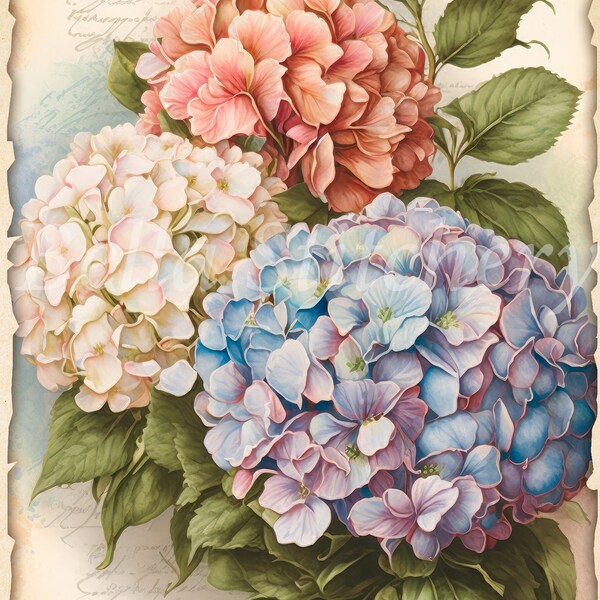 Hydrangea Fabric - Etsy