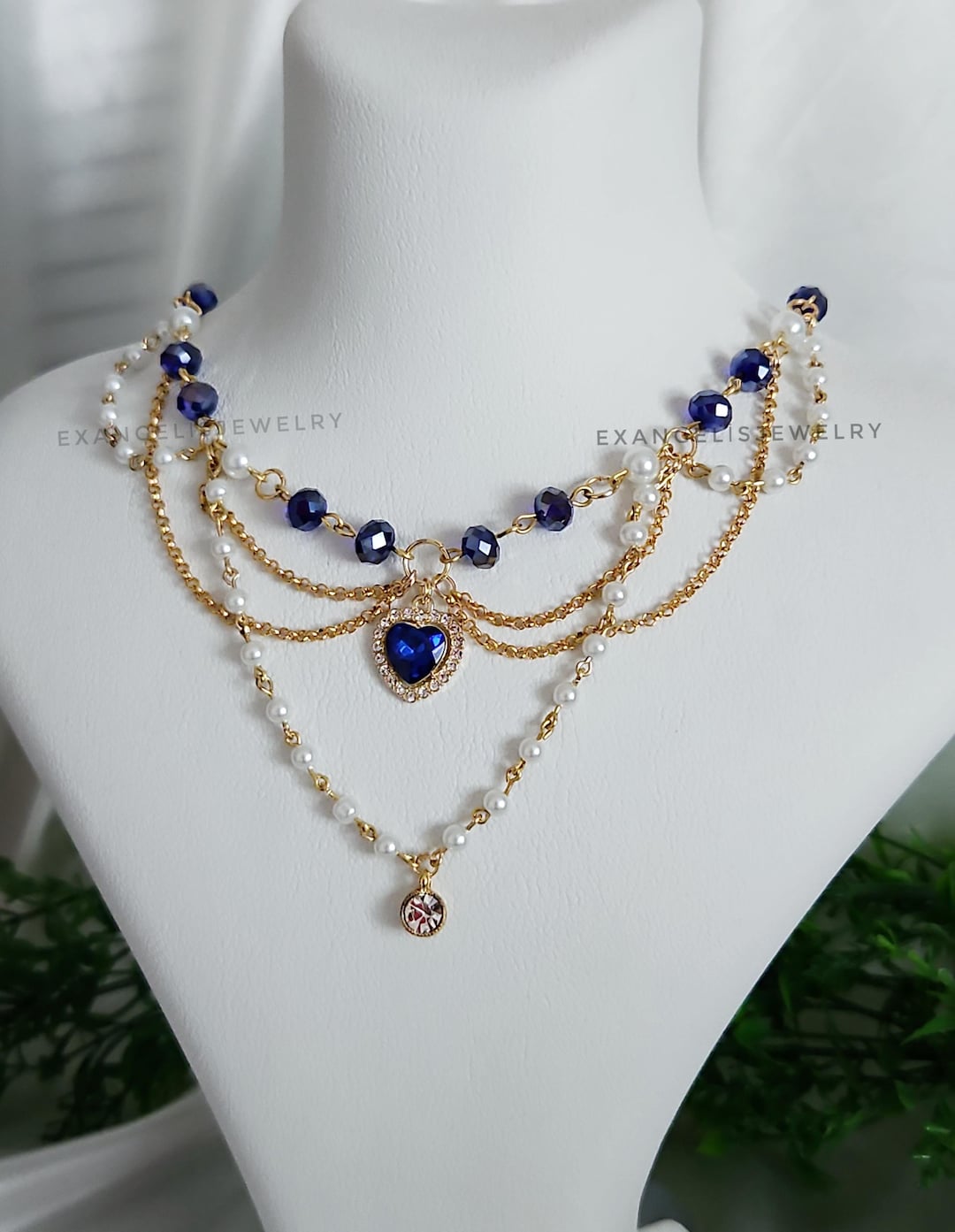 Heart of the Ocean Fairycore Necklace, Grunge Fairycore Necklace ...