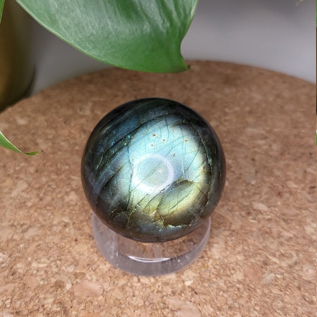 Labradorite Sphere With Green and Blue Flashes - Etsy