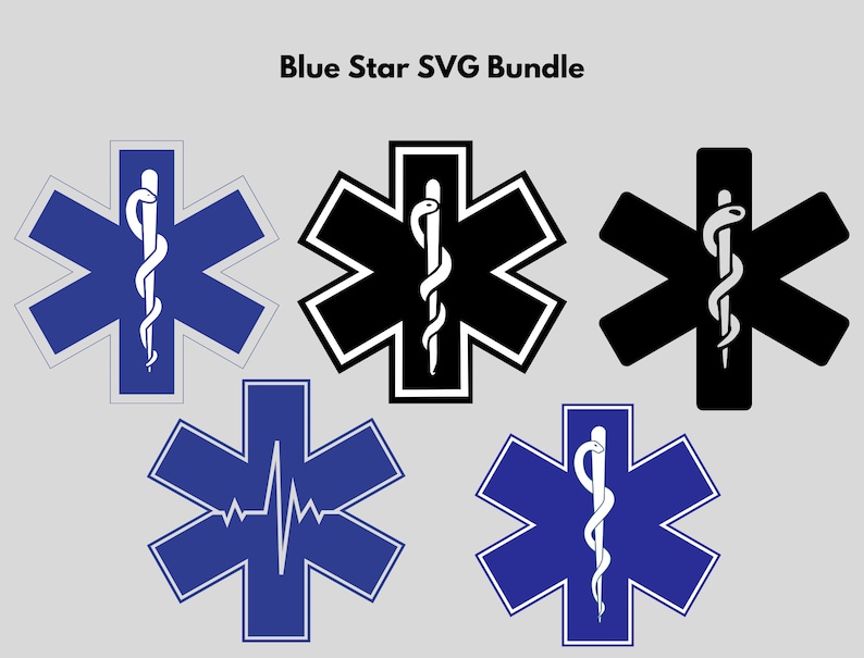 Blue Star of Life Svg Png, Star of Life for EMS Paramedic EMT Medical ...