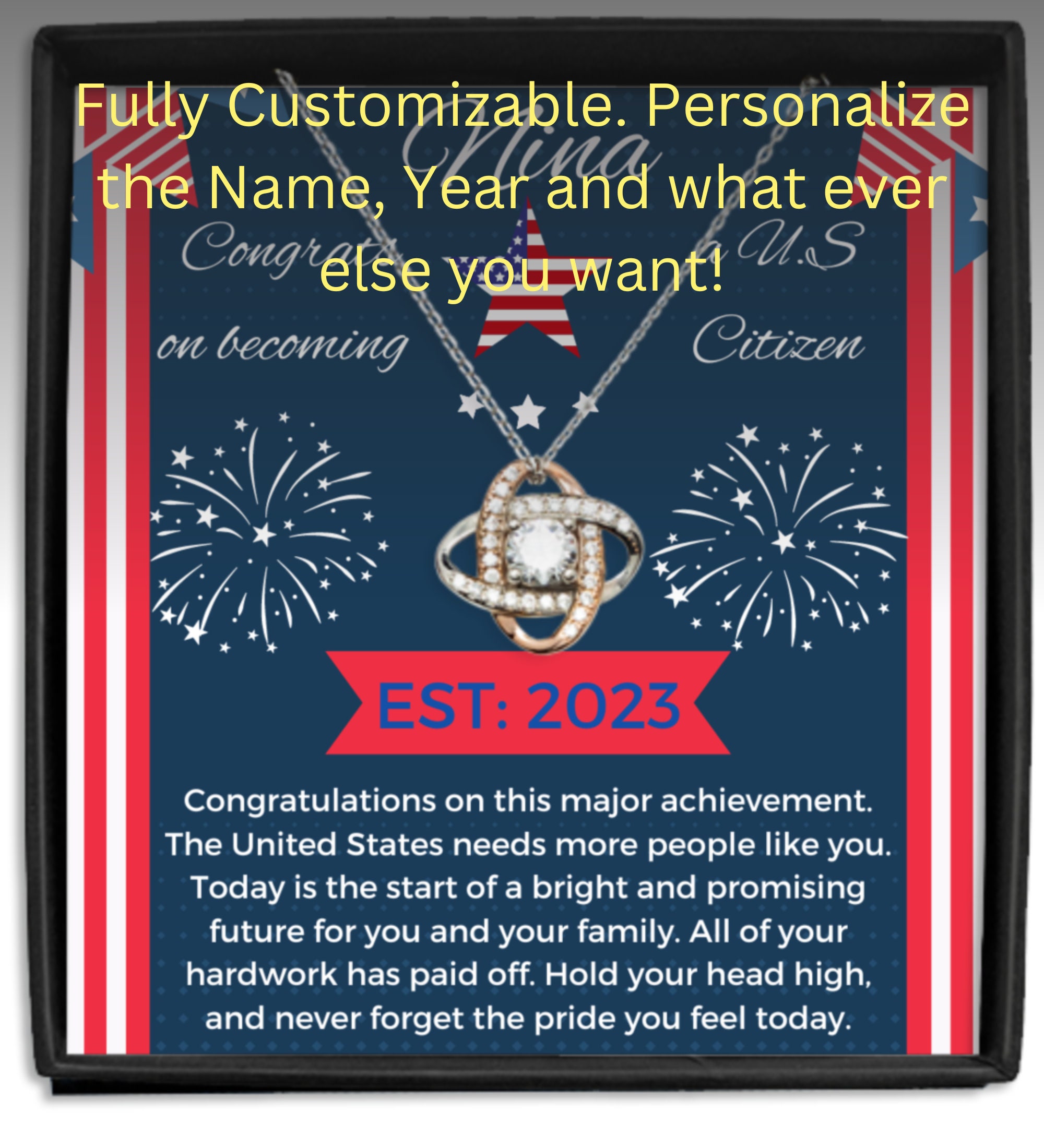 Custom Usa Citizen Jewelry Gift, Commemorative Gift Box, Personalized ...