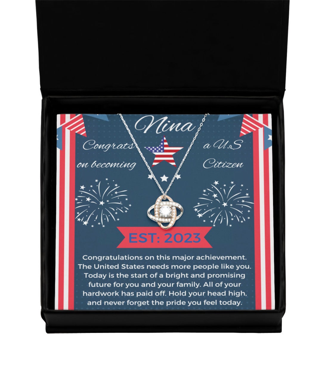 Custom Usa Citizen Jewelry Gift, Commemorative Gift Box, Personalized ...