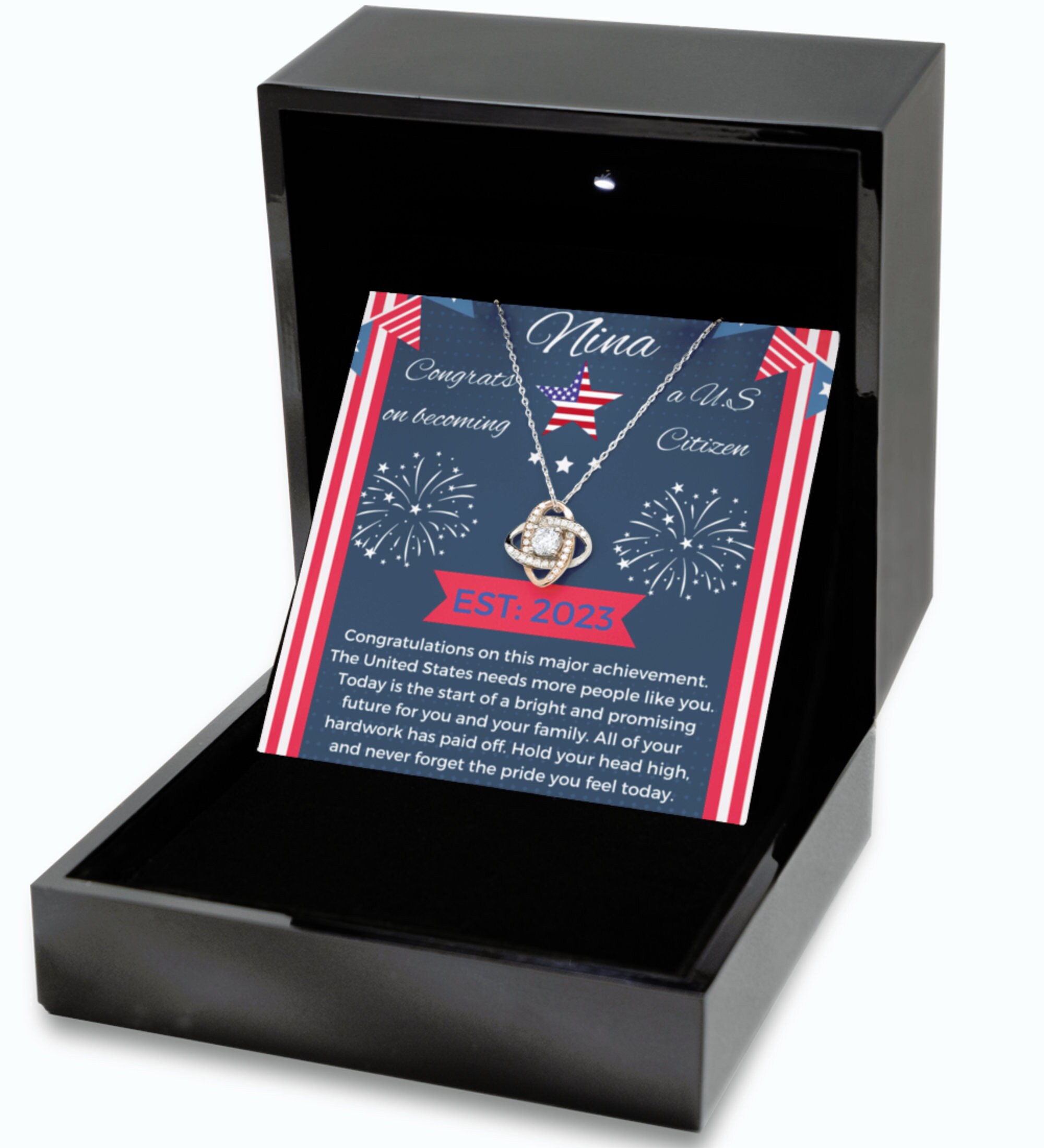 Custom Usa Citizen Jewelry Gift, Commemorative Gift Box, Personalized ...