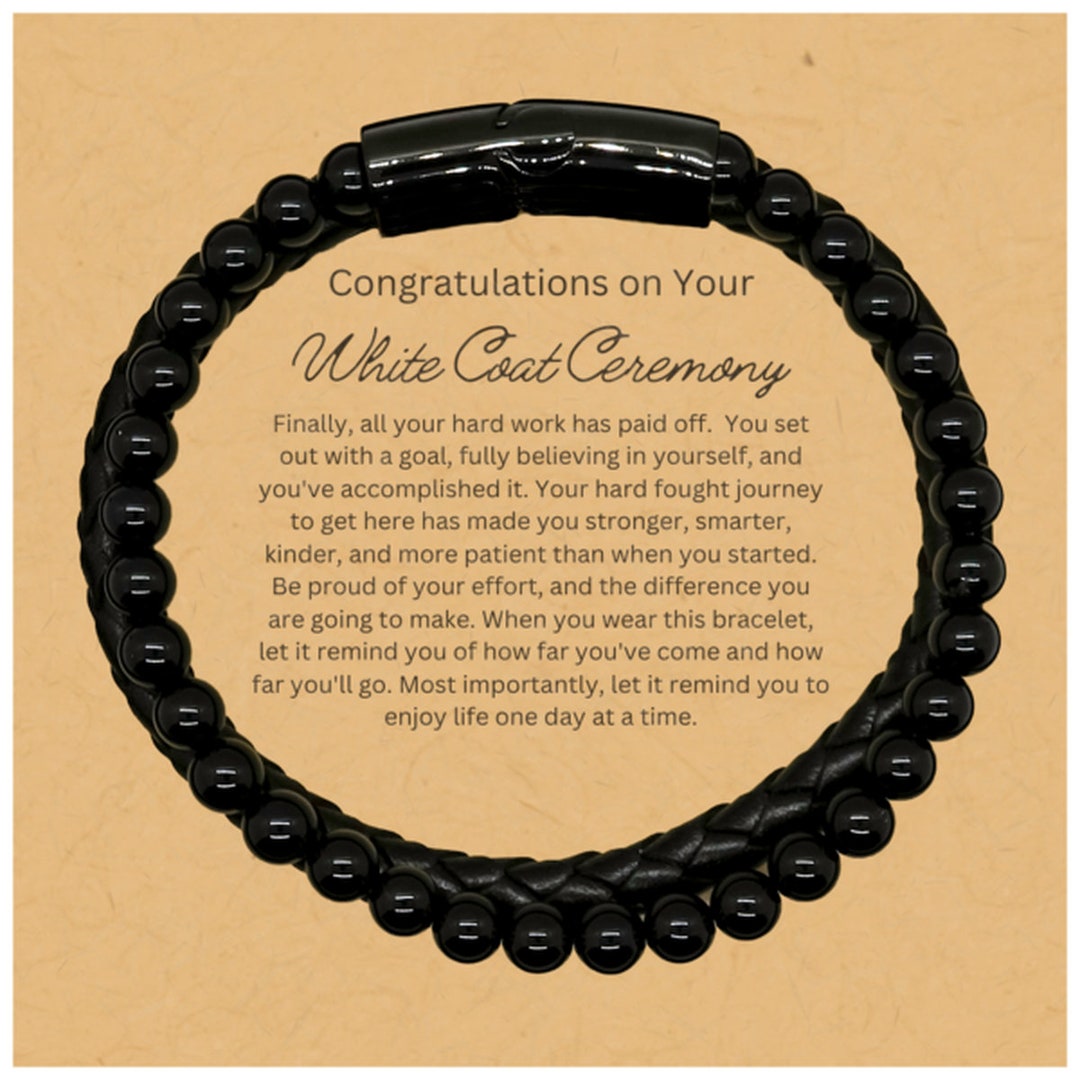 White Coat Ceremony Stone Bracelet, White Coat Congratulations, Gifts ...