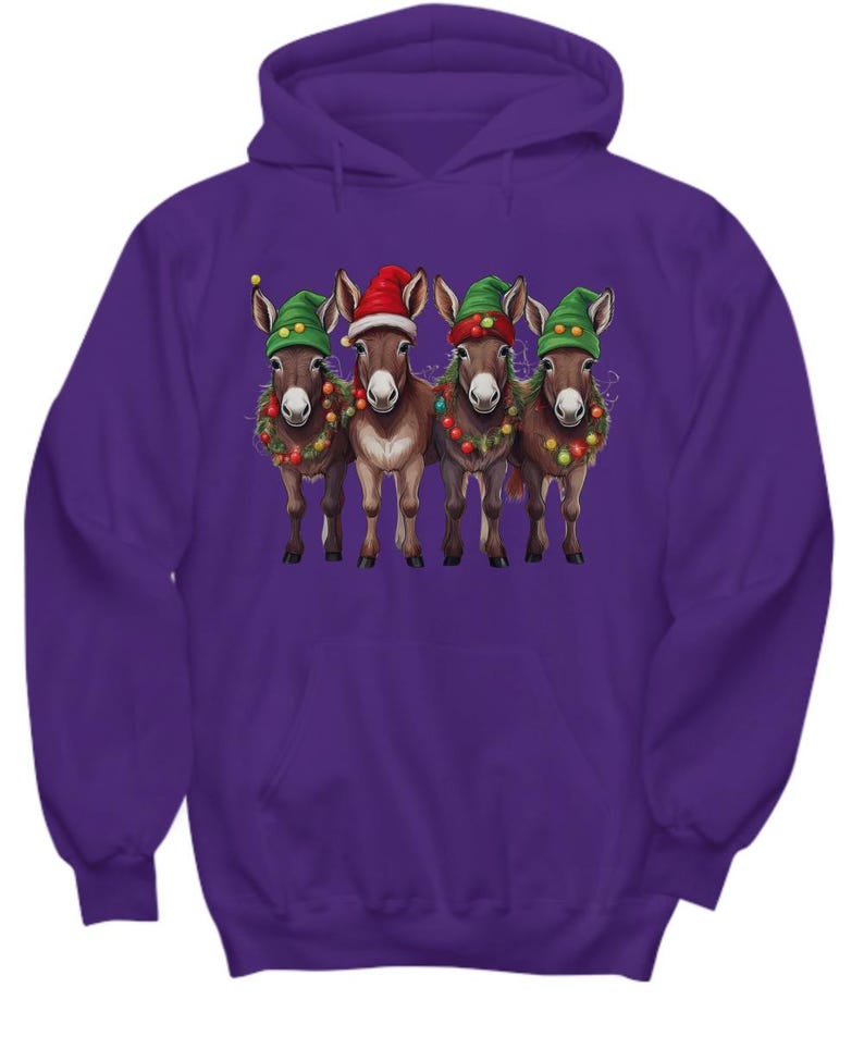 Christmas Donkey Sweatshirt | Farm Donkey Christmas Hoodie | Festive ...