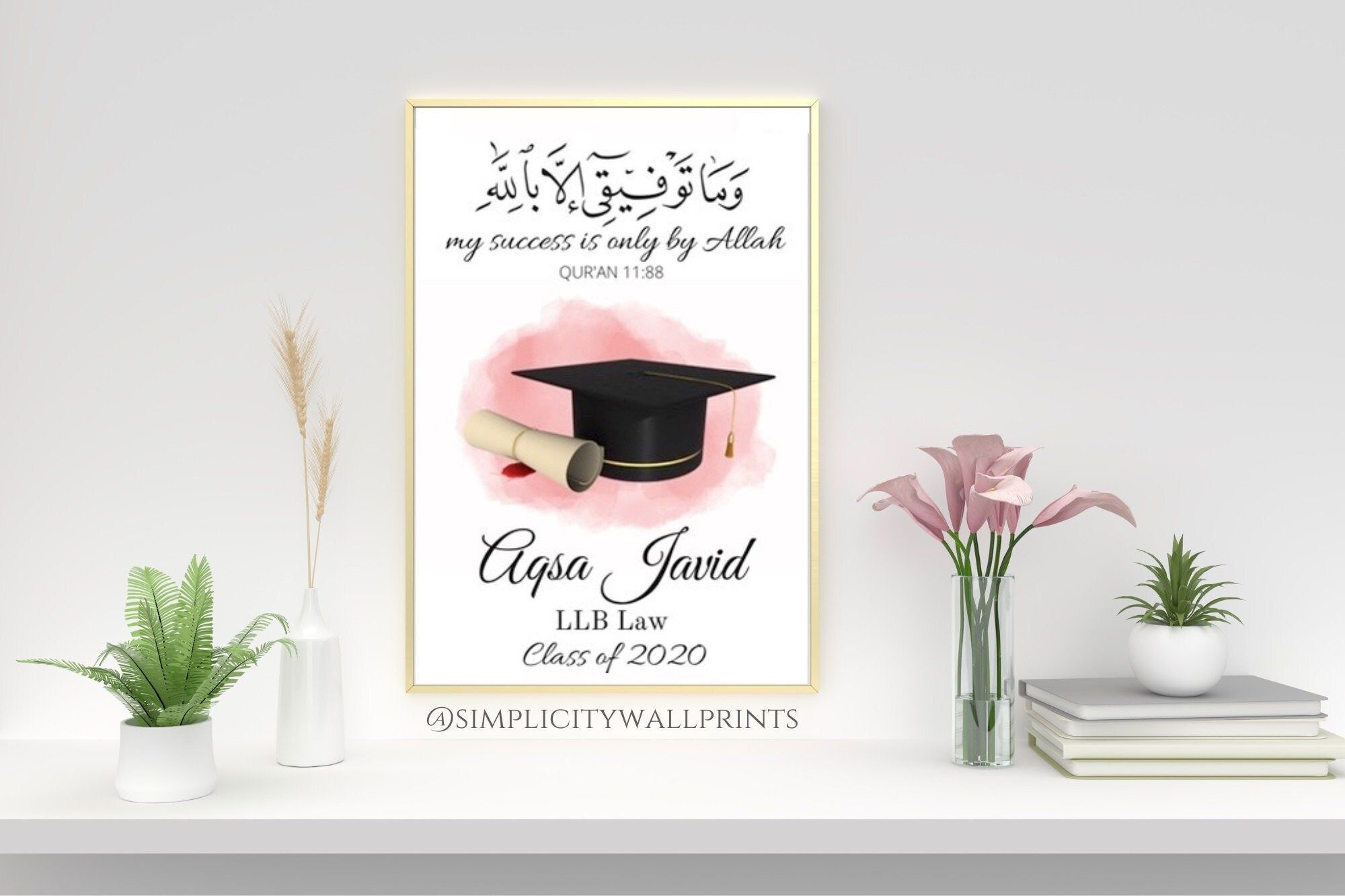 A4 Personalised Muslim Graduation Print - Etsy