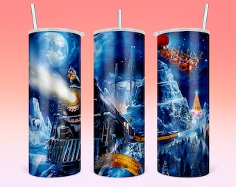 Polar Express 20oz Sublimation Tumbler Design PNG Full Wrap Straight ...