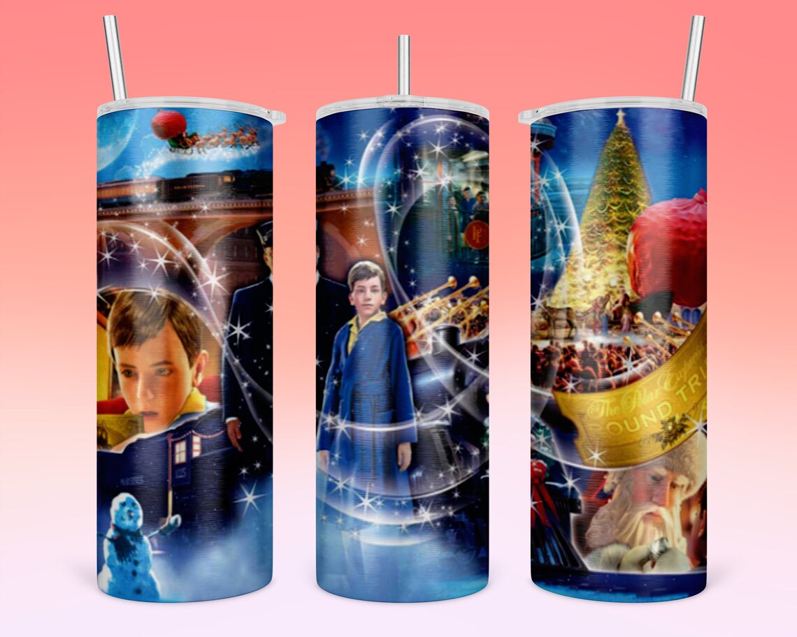 Polar Express 20oz Sublimation Tumbler Design PNG Full Wrap Straight ...