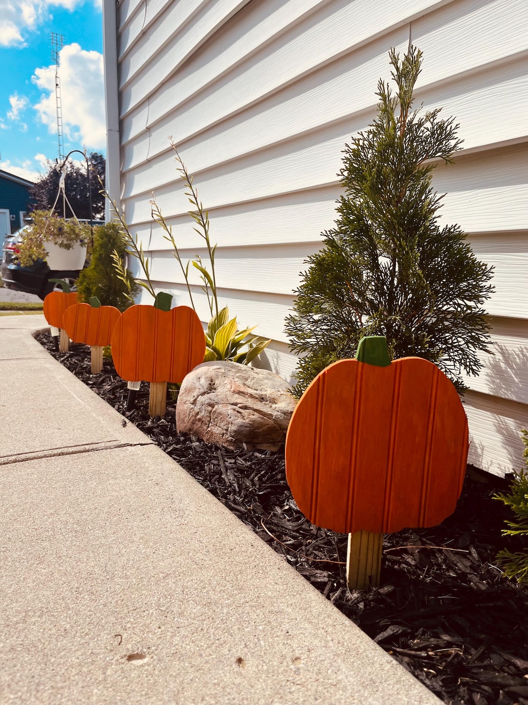 4 Pack Pumpkin Yard Stakes - Etsy