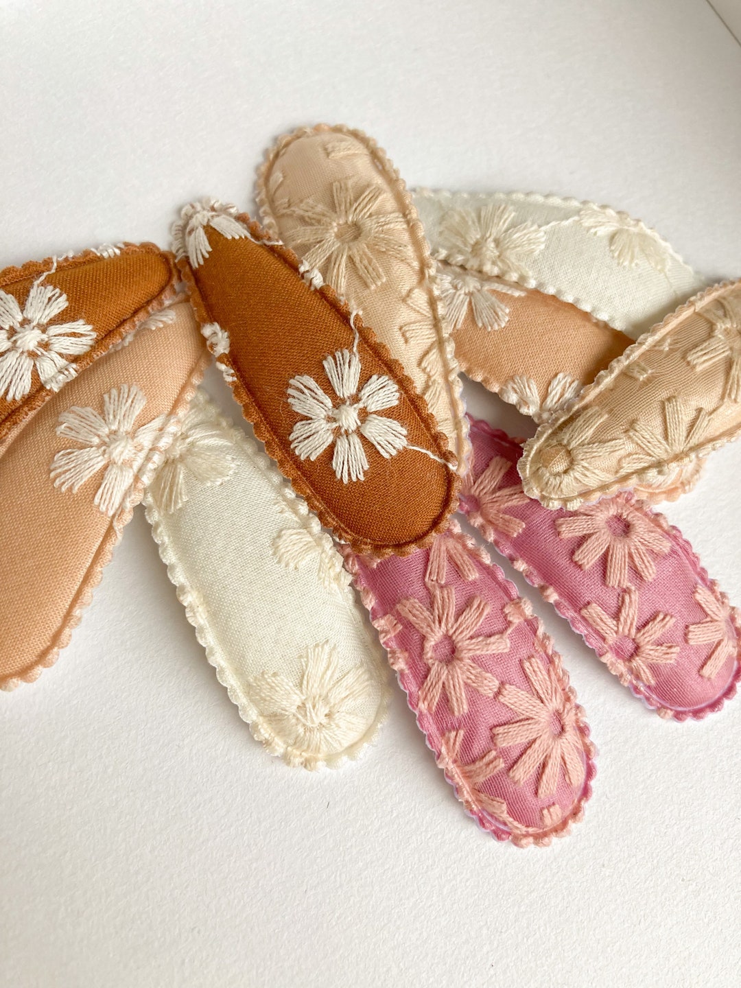 2 Pcs Floral Print Hair Clips for Children Women Kid Girls Snap Hair ...