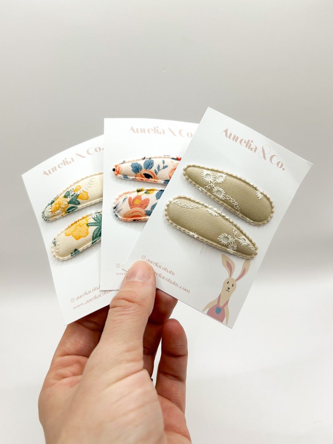 2 Pcs Floral Print Hair Clips for Children | Women Kid Girls Snap Hair ...