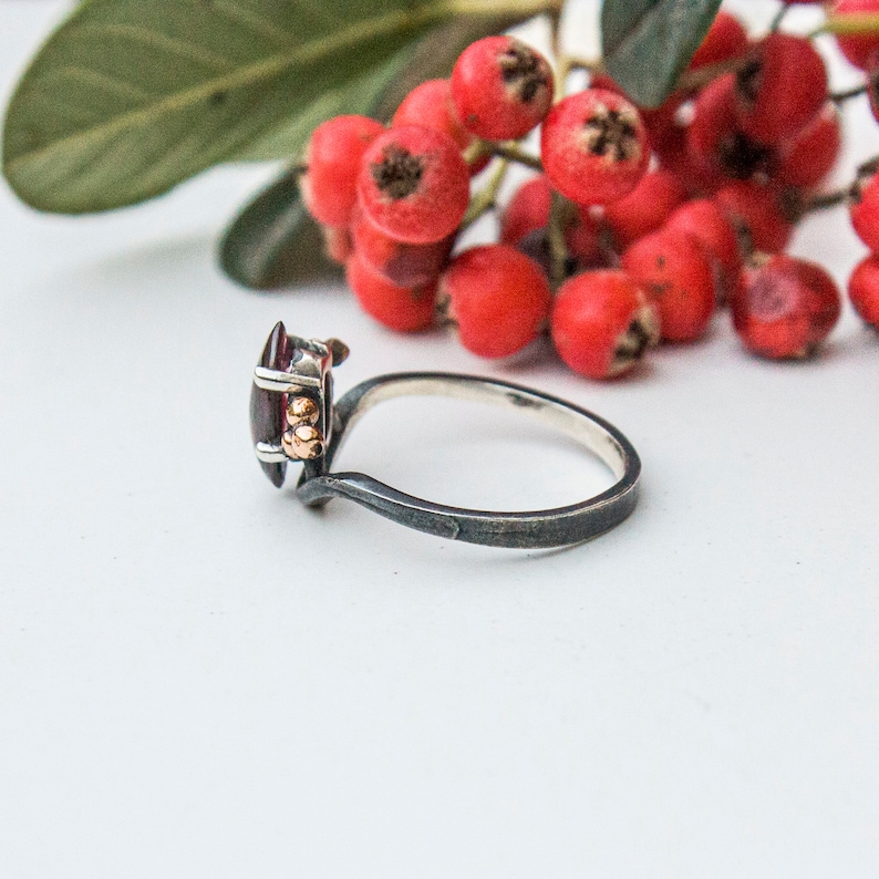 Handmade Sterling Silver Red Ruby Ring: Minimalist Promise Jewelry - Etsy