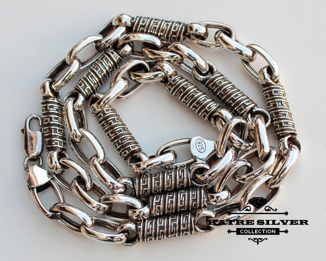 Baroque Style Oval Rolo Chain, Greek Style, Vintage Rolo Chain Necklace ...