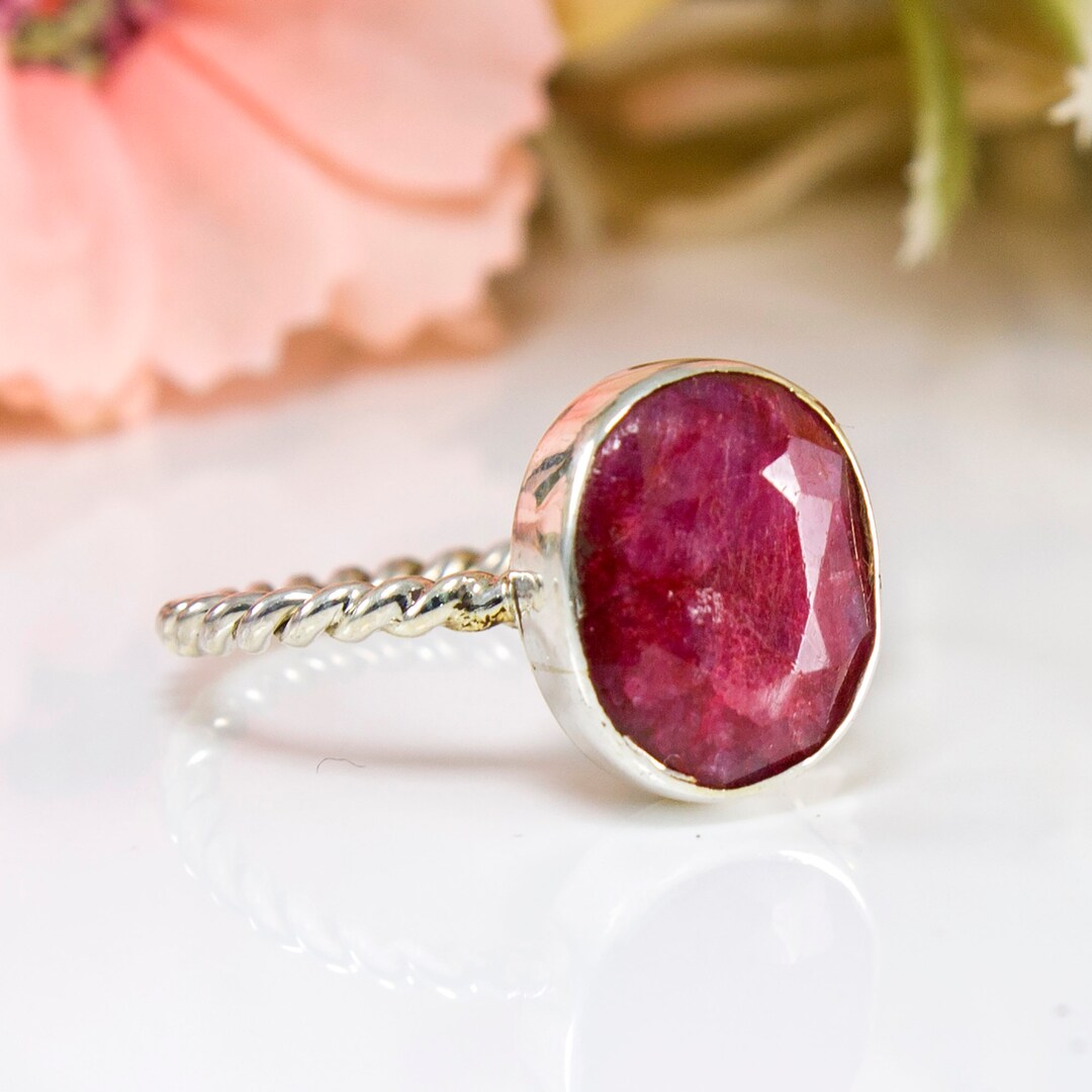 Real Ruby Gemstone, Ruby Rings for Women - Etsy