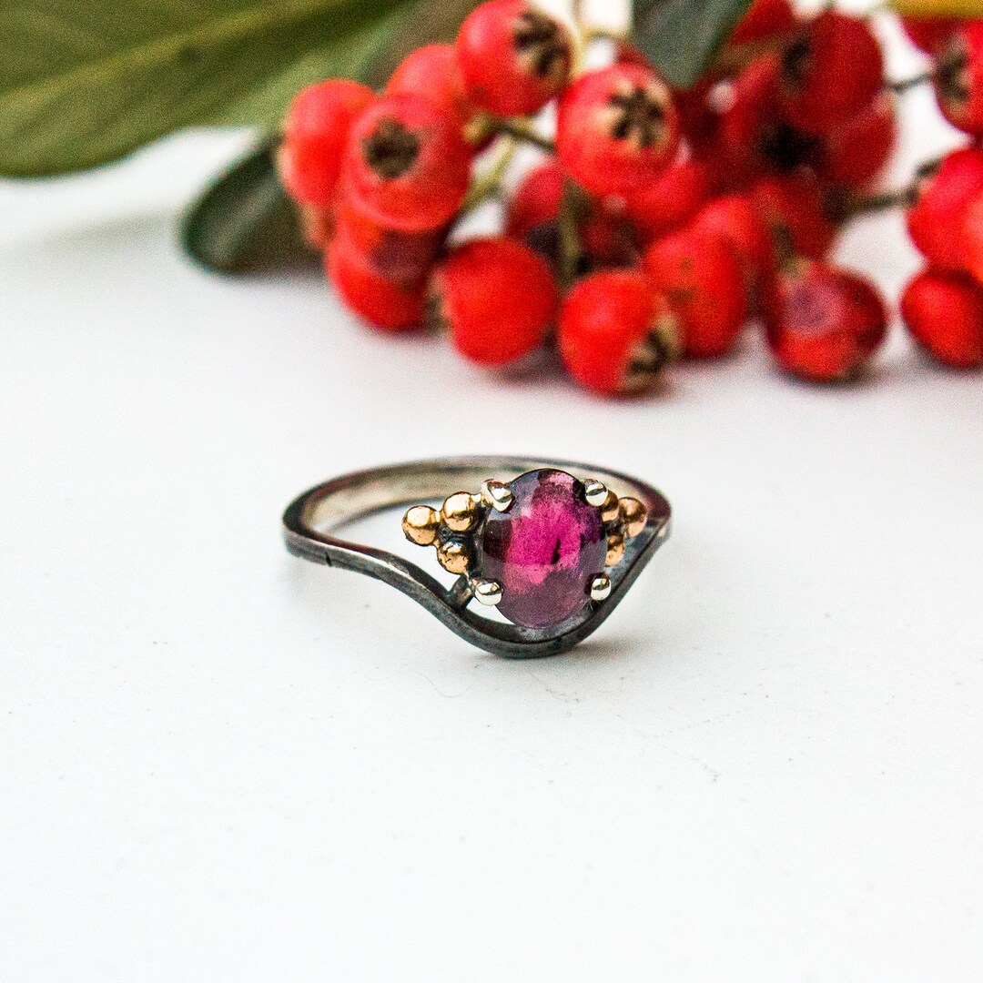 Elegant Ruby Authentic Promise Ring, Sterling Silver Handmade, Custom ...
