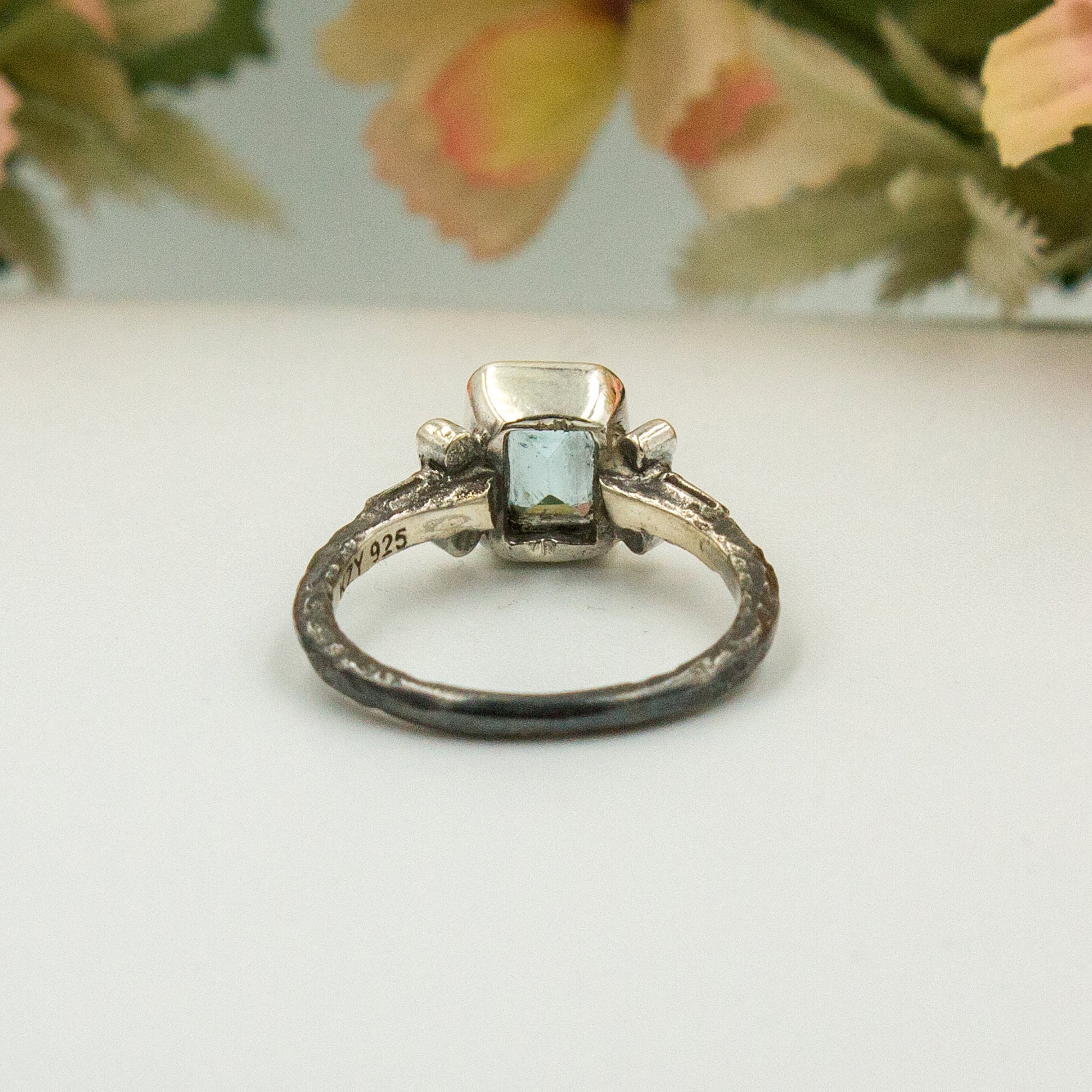 London Blue Topaz Iyon Column Motifs Gemstone Jewellery Ring - Etsy