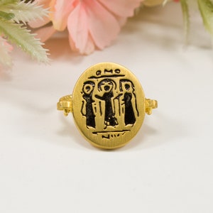 Antique Omonoia First Wedding Ring, Ancient Style Ring, Greek Mythology Ring, Roman Coin ...