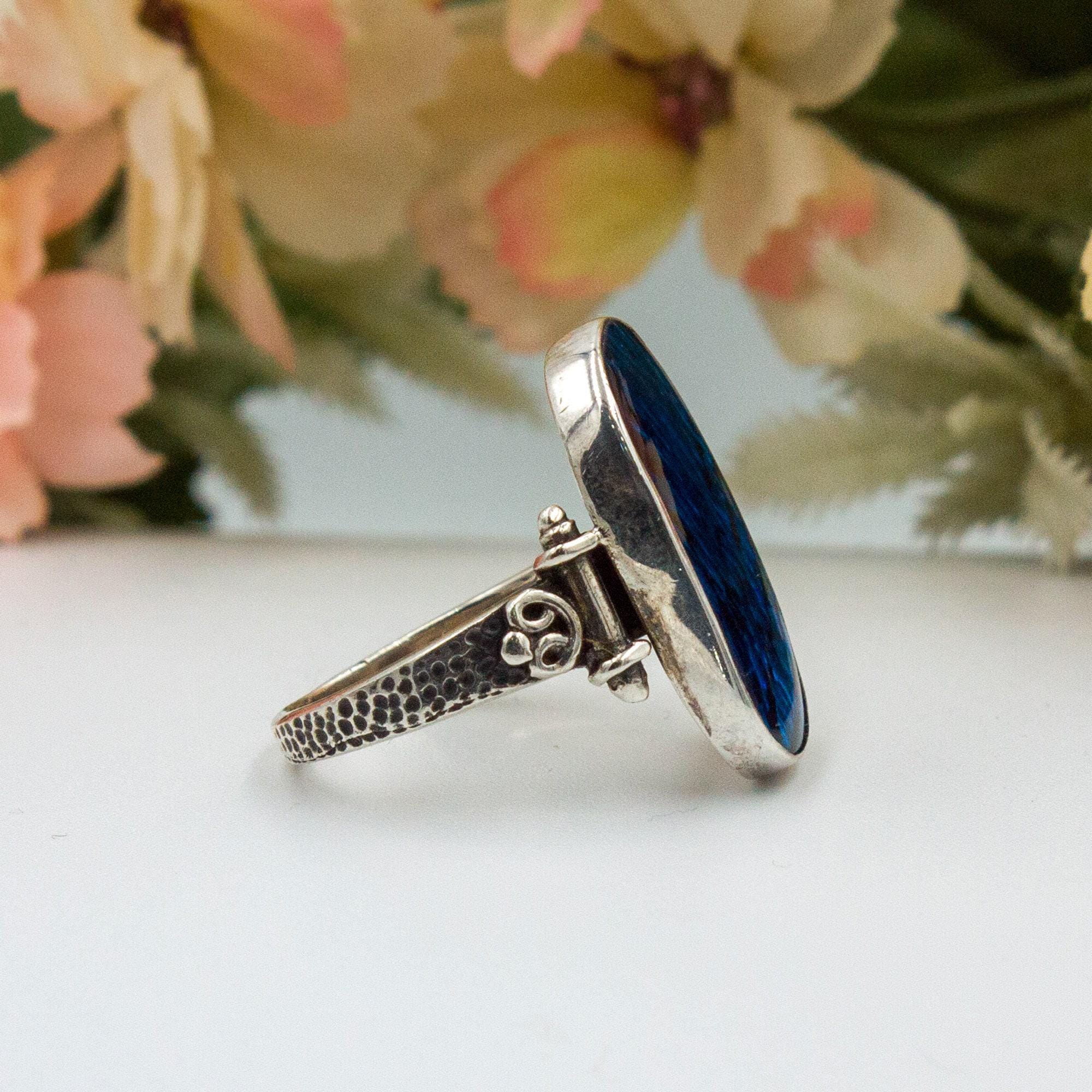 Paua Shell Ring, Handmade 925 Sterling Silver Ring, Natural Abalone ...