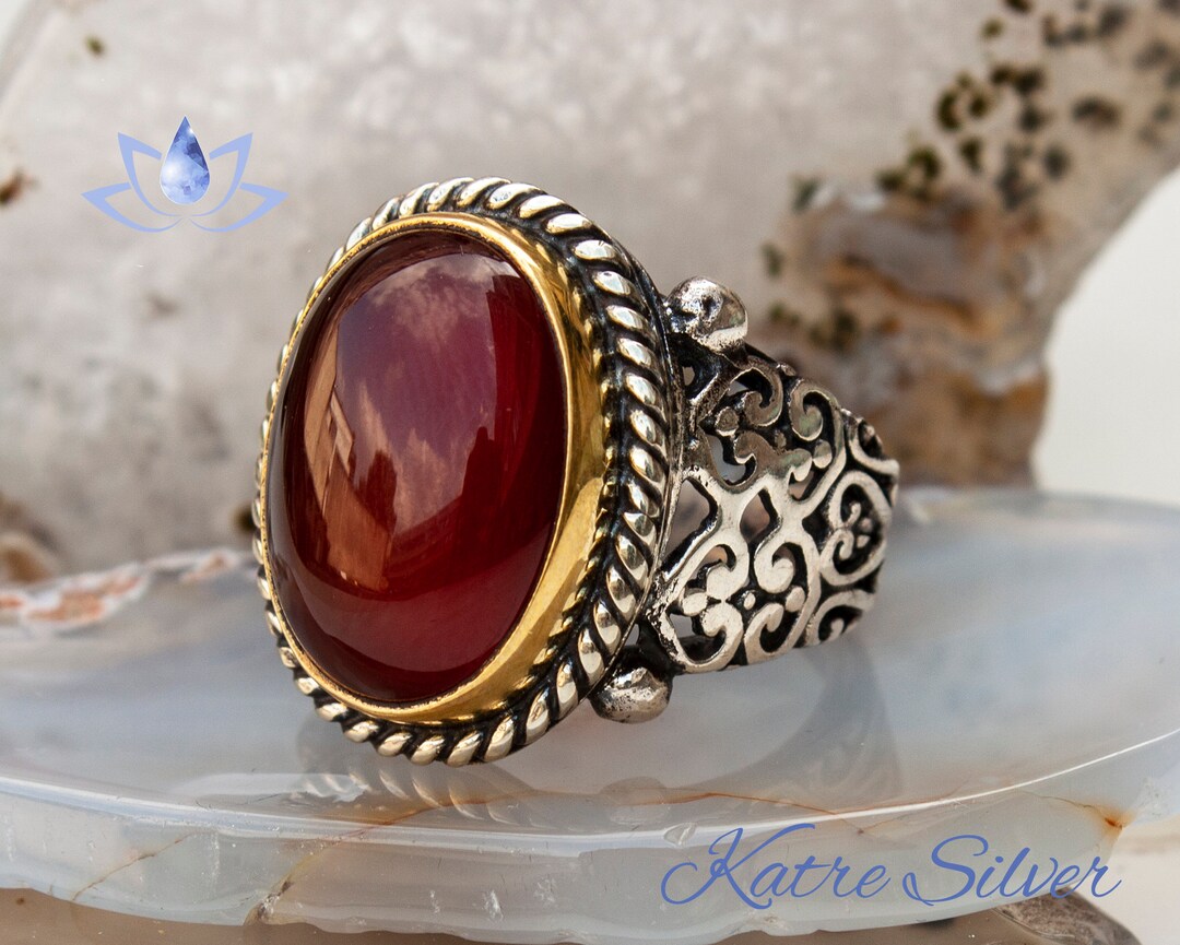 Unique Agate Mens Ring, Aqeeq Ring, Ottoman Ring, Agate Men Ring ...