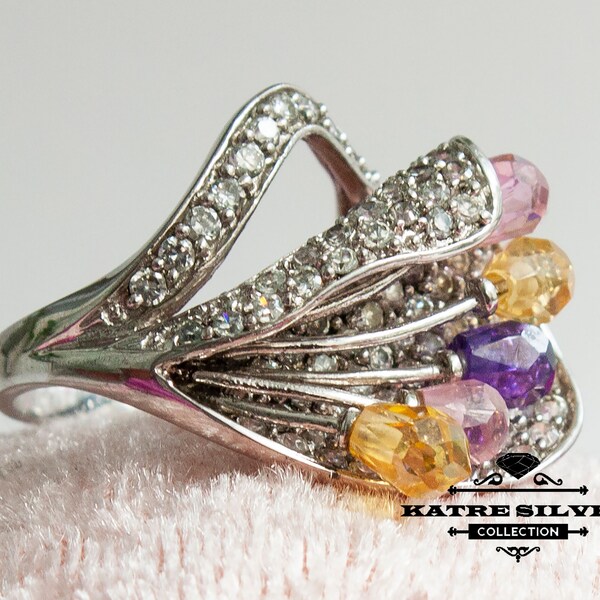 Multi Stone Ring - Etsy