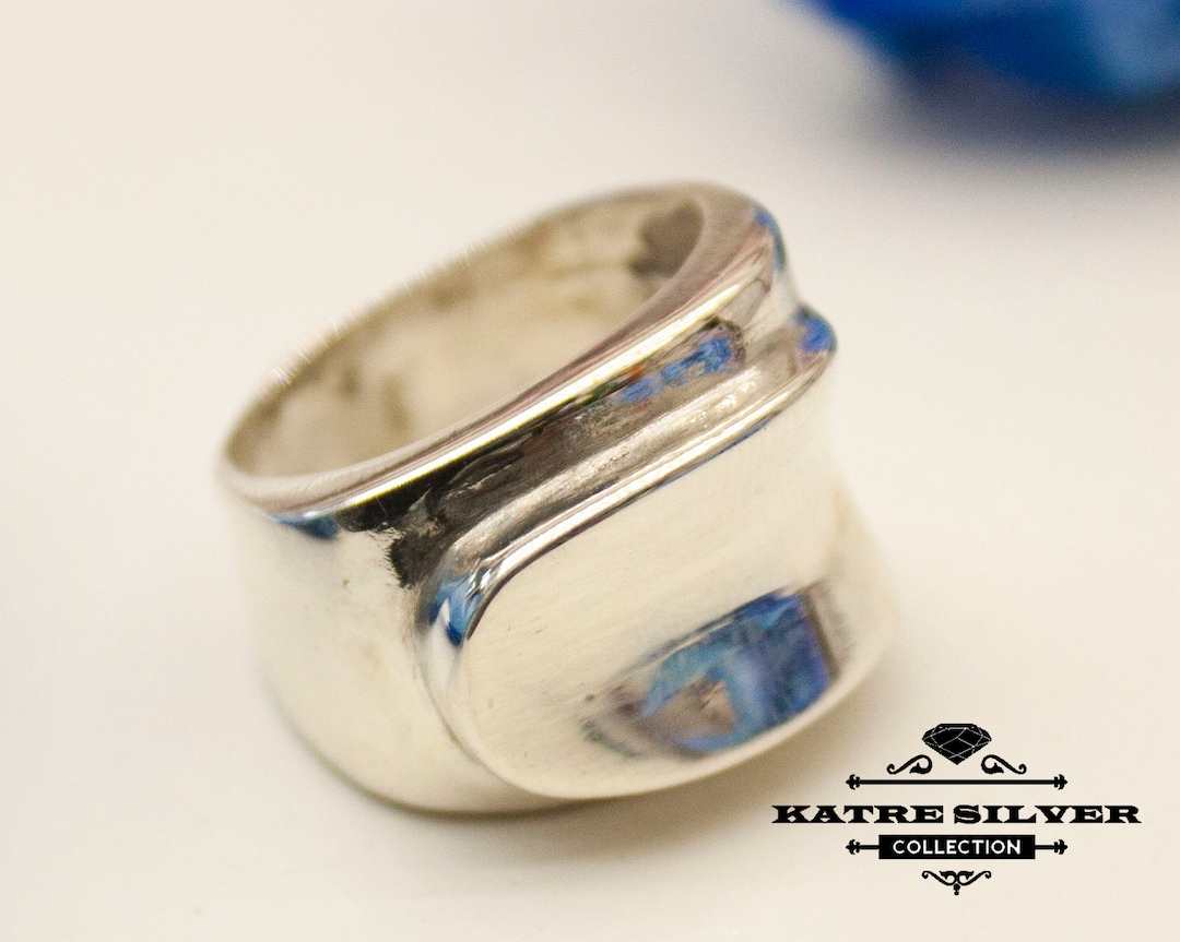 Shiny Silver Solid Ring, Shiny Silver Ring, Gift Item Ring, Shiny Ring ...