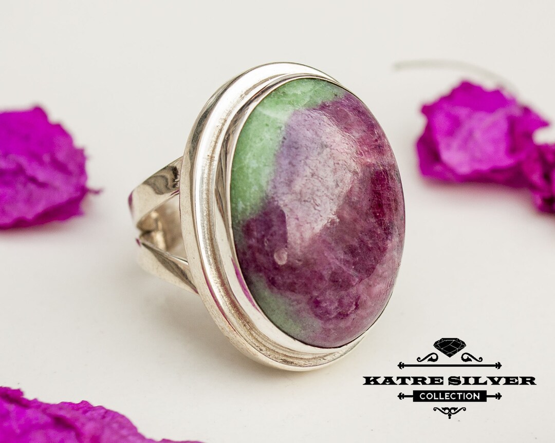 Handmade Ruby Fuchsite Statement Ring: 925 Sterling Silver Boho Ring - Etsy