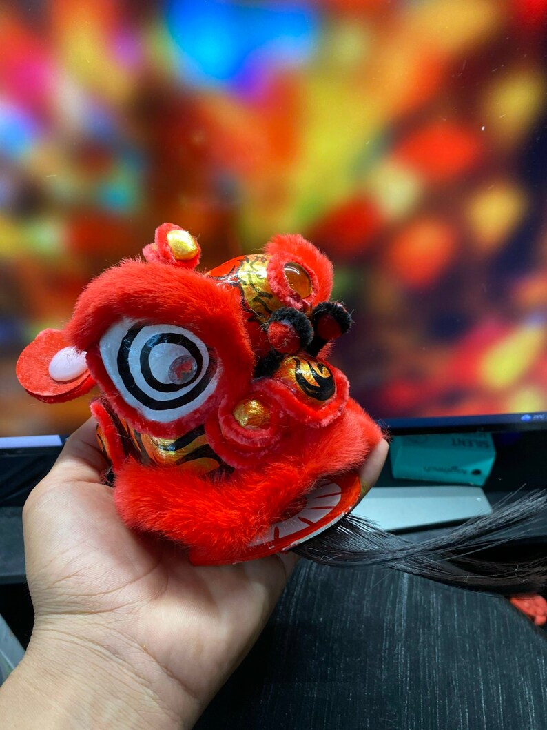 Gift for Son, Lion Dance, Mini 12cm, Handmade, Red, Luck Bringer - Etsy