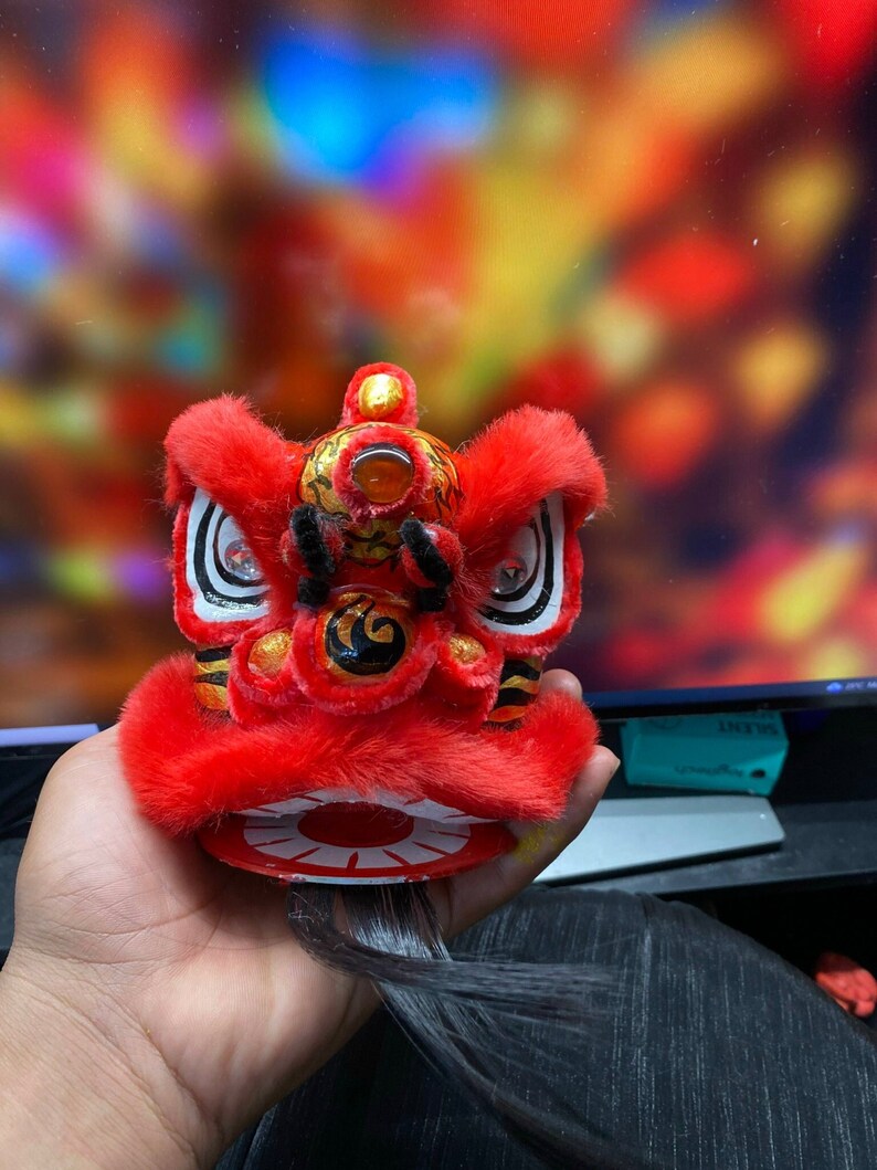 Gift for Son, Lion Dance, Mini 12cm, Handmade, Red, Luck Bringer - Etsy