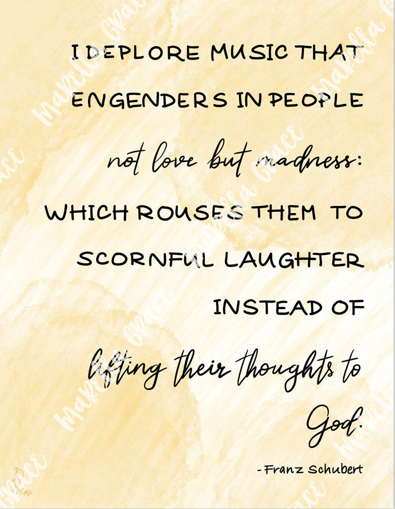 Music Quote by Franz Schubert |hand-lettered Quote, Music Print ...