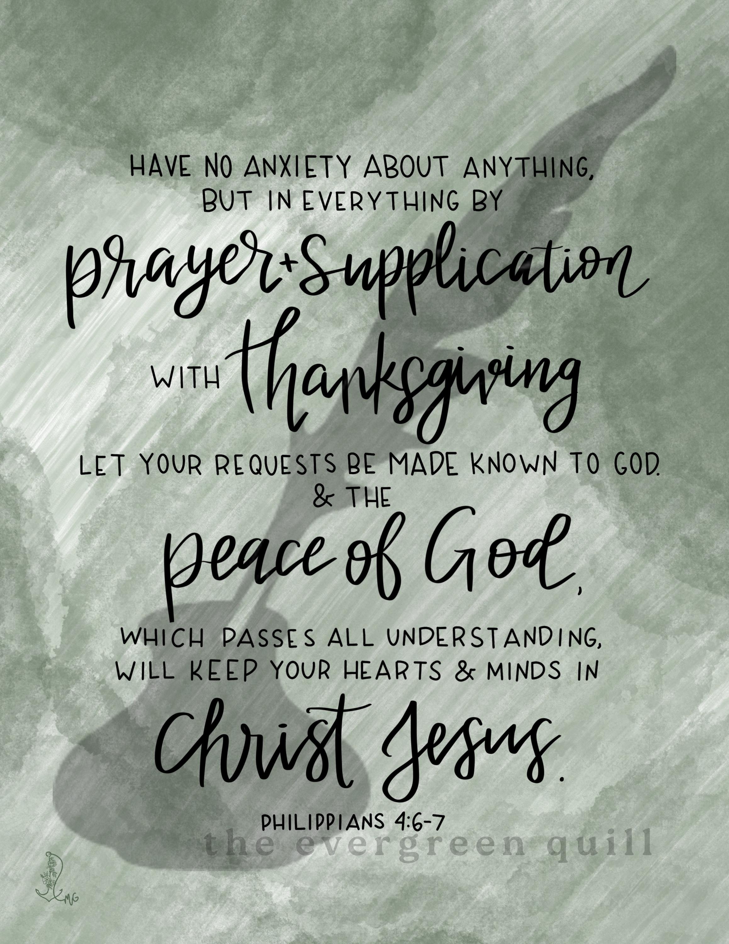 Philippians 4:6-7 Wall Art "have No Anxiety" | Hand-lettered Bible ...