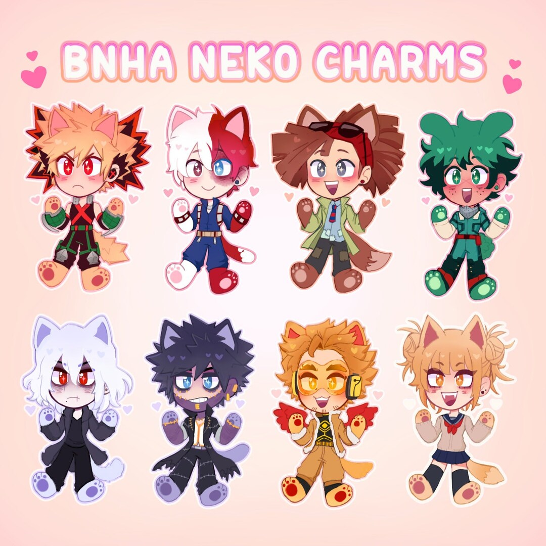 MHA Neko Charms & Stickers - Etsy