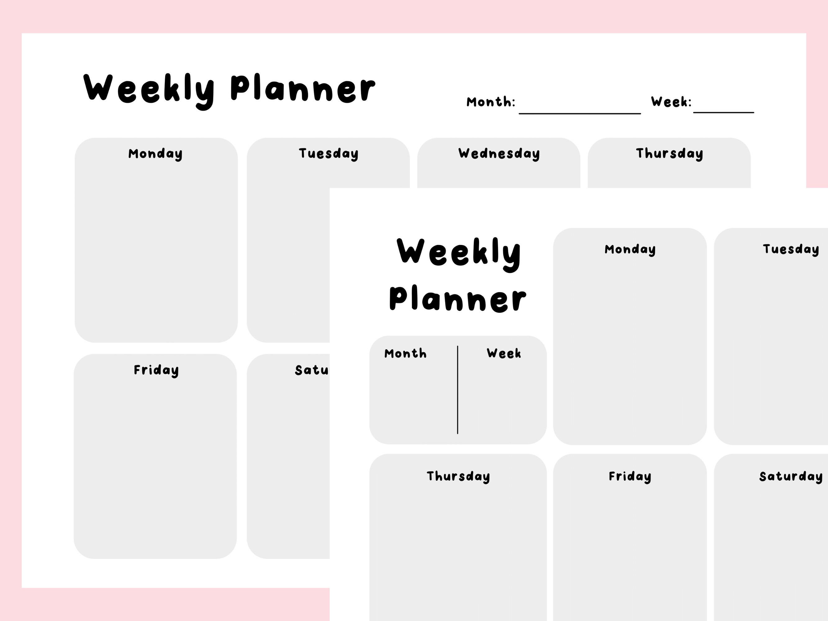 Weekly Planner Printable for Home and Office Use - Etsy