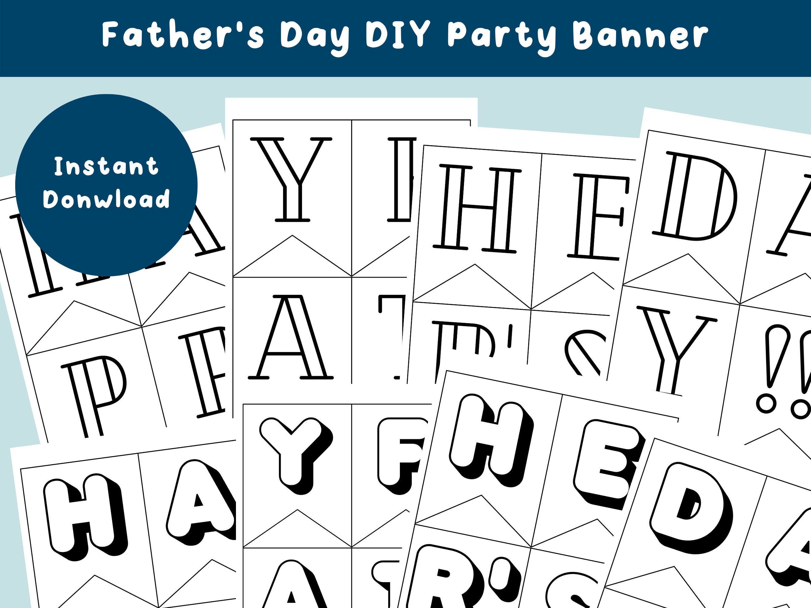 Father's Day Party Banner Printable, DIY Party Banner Printable - Etsy
