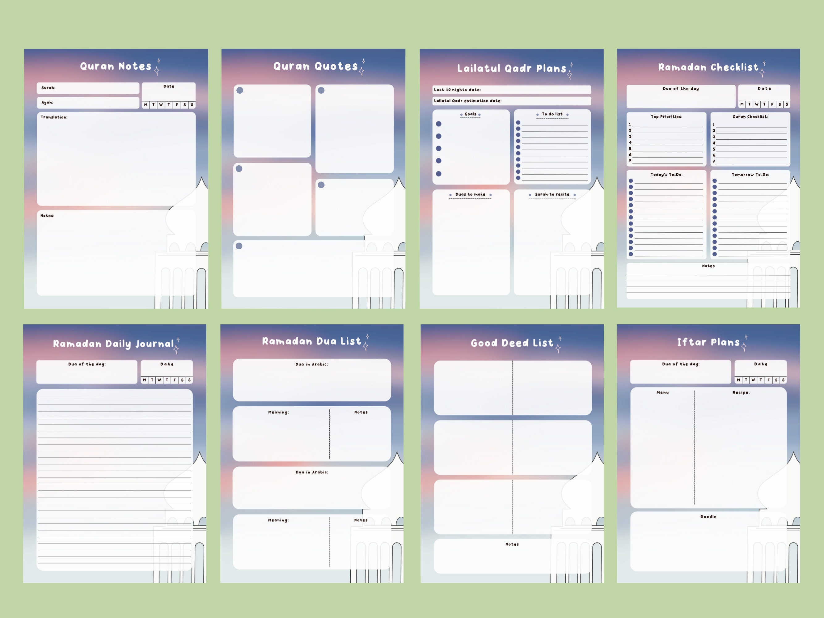 Ramadan Planner, Ramadan Planner Bundle, Printable Ramadan Planner ...