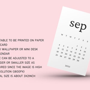 Printable 2023 Mini Calendar - Etsy