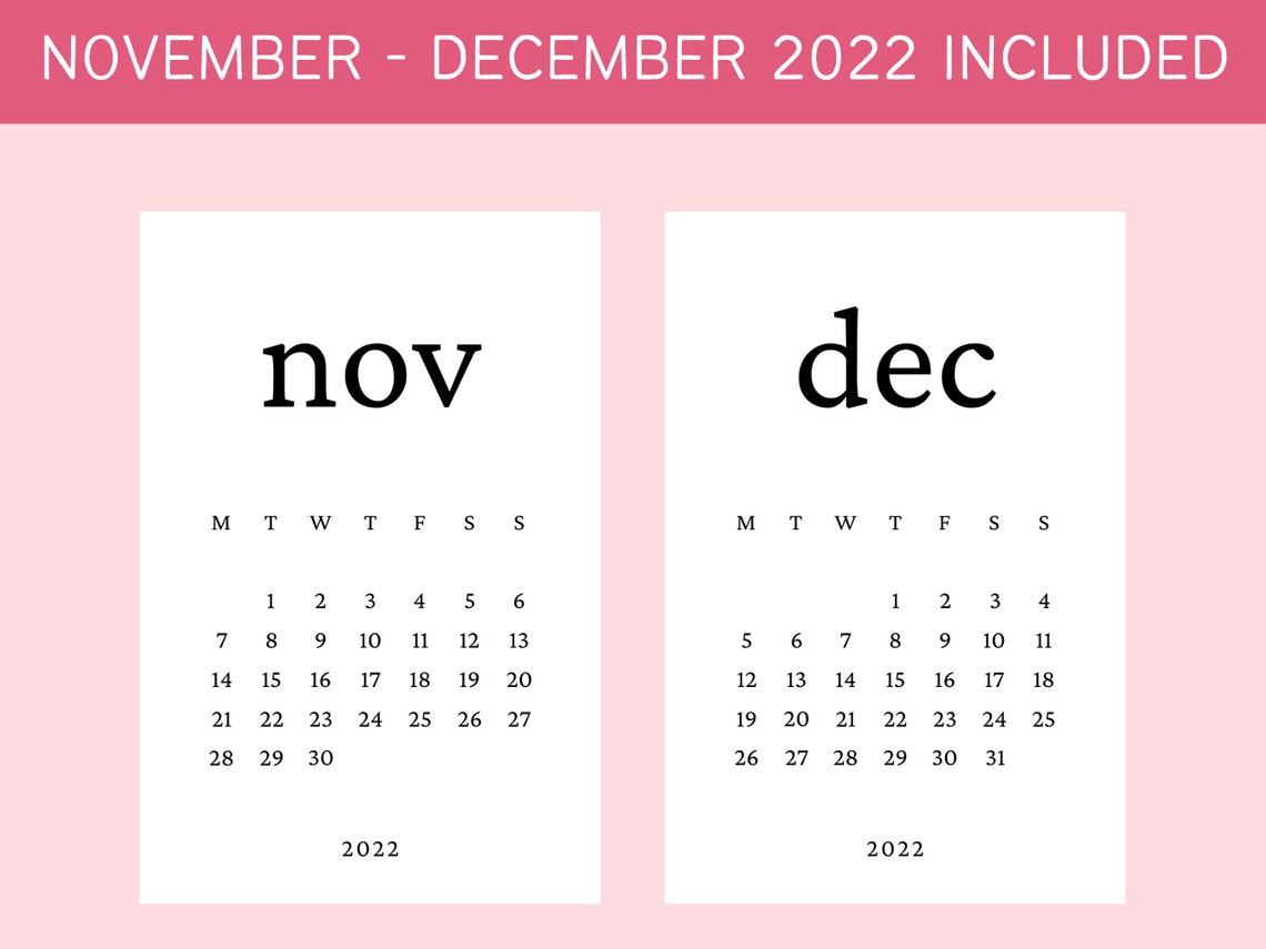 Printable 2023 Mini Calendar - Etsy