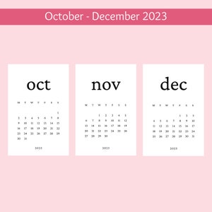 Printable 2024 Mini Calendar Monday Start Monthly Desk Calendar 3x2 ...