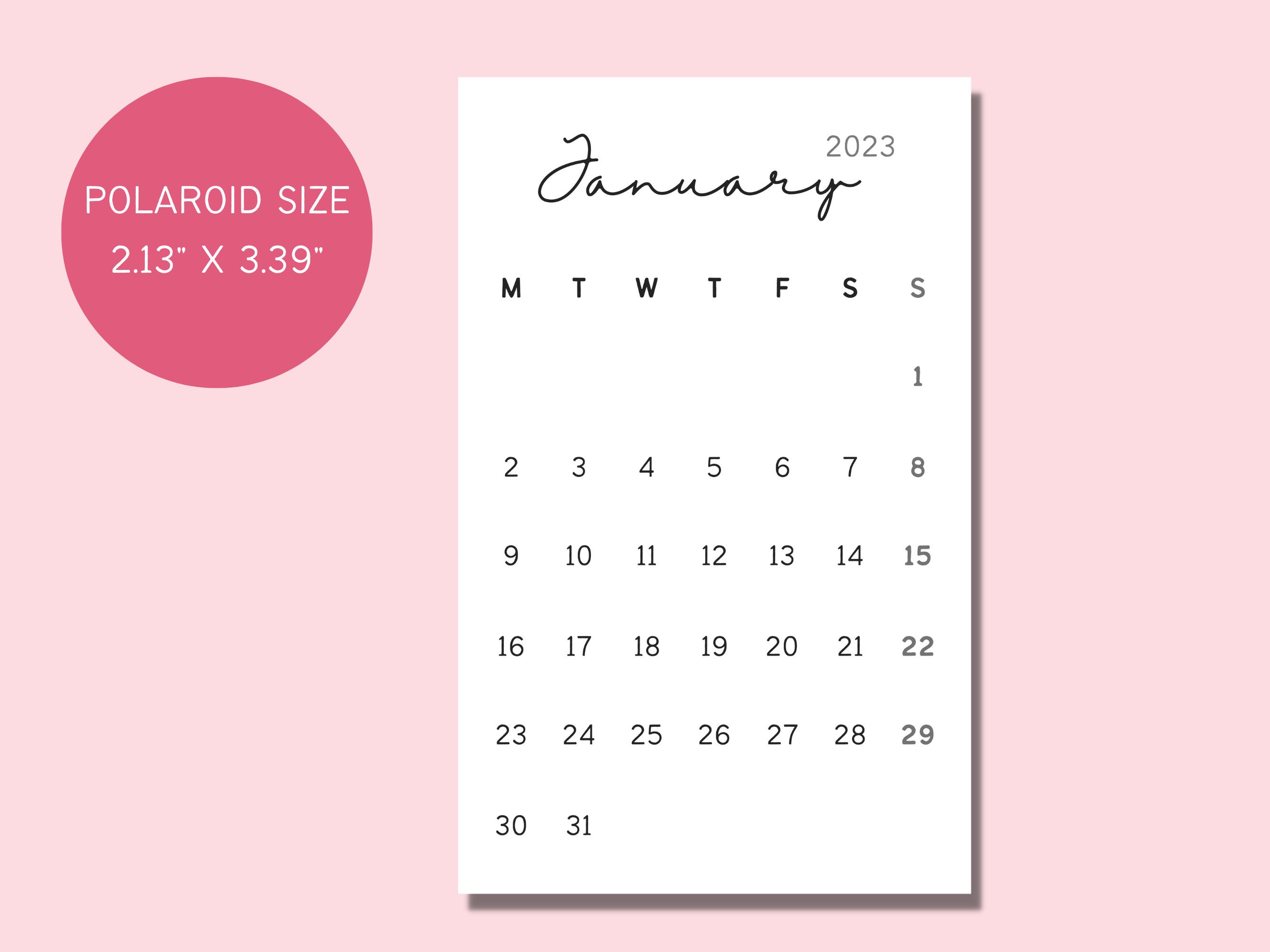Printable 2022-2023 Mini Calendar Bundle - Etsy