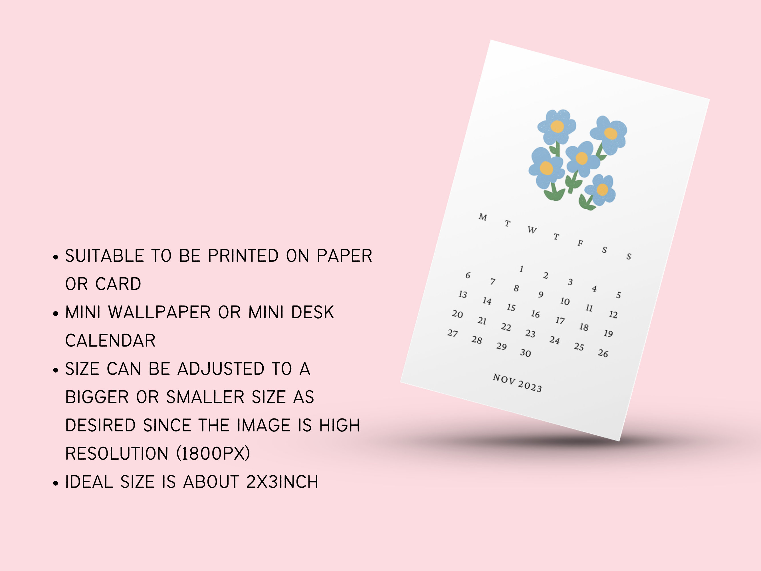 Printable 2023 Mini Calendar - Etsy