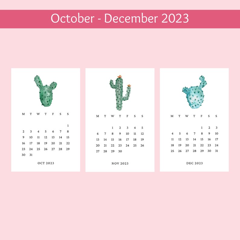Printable 2024 Mini Calendar Monday Start Monthly Desk Calendar 3x2 ...