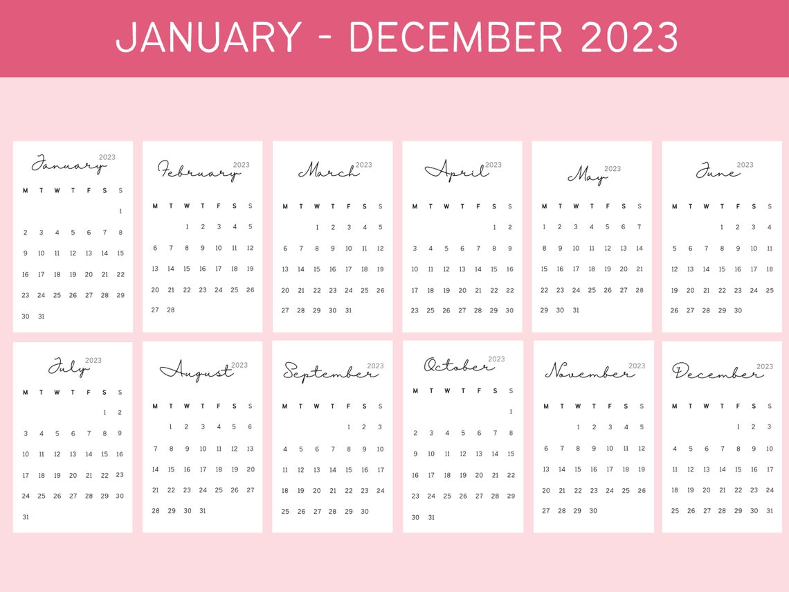 Printable 2022-2023 Mini Calendar Bundle - Etsy