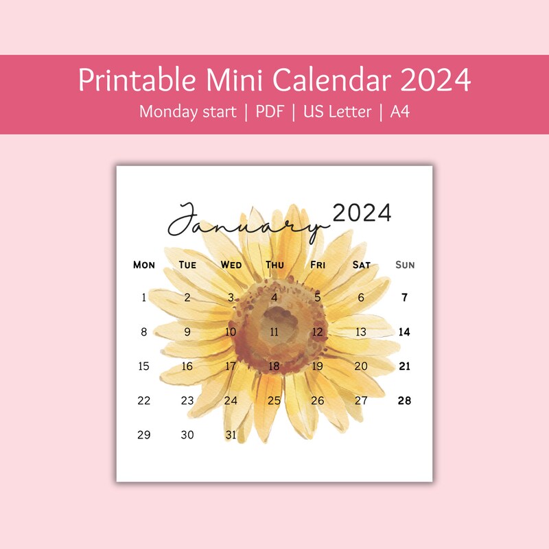 Mini Calendar - Etsy