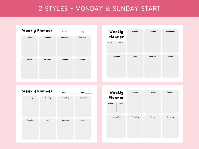 Weekly Planner Printable for Home and Office Use - Etsy